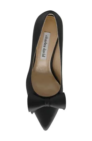 CHARLES DAVID Antonia Pointed Toe Pump With Bow Detailing