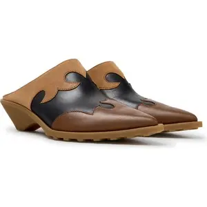 Camper Anita Leather Mule - Medium Brown