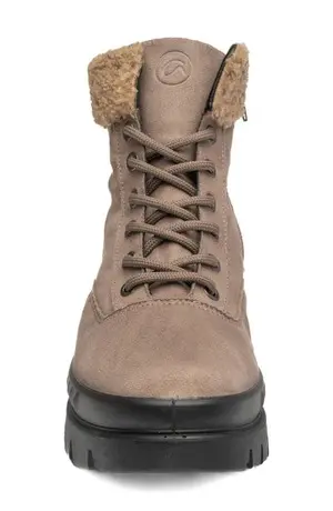 ARA Mist Bootie With Faux Shearling Collar And Lug Sole - Beige