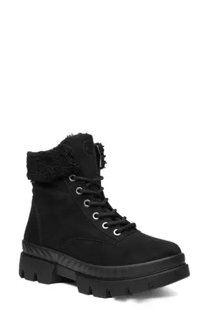 ARA Mist Bootie With Faux Shearling Collar And Lug Sole