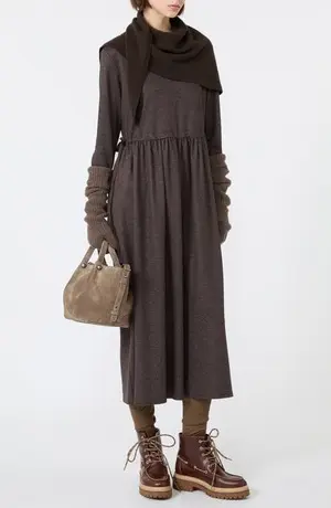 Max Mara Vettura Long Sleeve Midi Dress