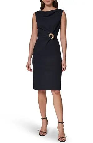 Donna Karan New York Belted Sheath Dress - Black