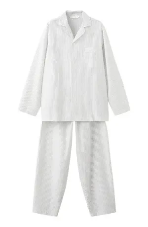 Mango Stripe Cotton Pajamas - Grey