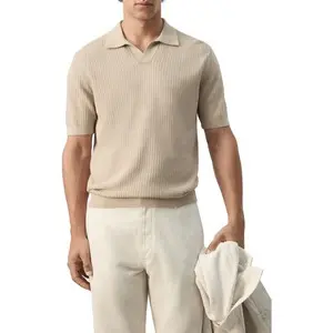 Mango Slim Fit Cotton Polo - Beige