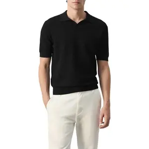 Mango Slim Fit Cotton Polo - Black