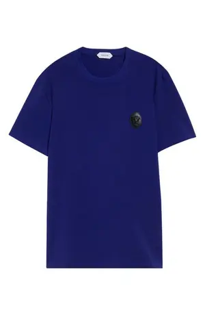 Versace Leather Medusa Patch Stretch Cotton T-shirt