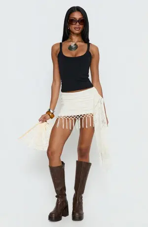 Princess Polly Winita Macrame Tassel Miniskirt