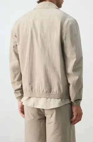 Mango Slim Fit Textured Cotton Zip-up Shirt Jacket