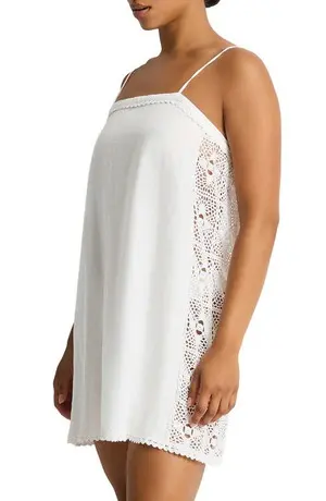 SEA LEVEL Linen Blend Panelled Cover-up Dress - White