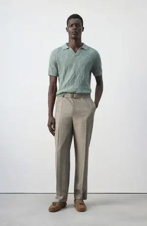 Mango Belted Relaxed Fit Pants