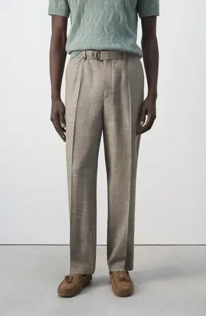 Mango Belted Relaxed Fit Pants