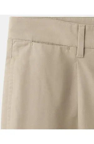 Mango Pleated Straight Fit Cotton Blend Pants - Beige