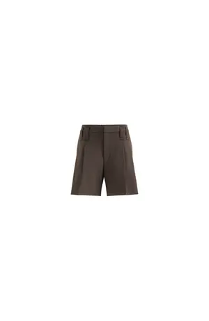 Brunello Cucinelli Tropical Luxury Wool Formal Shorts With Monili Detailing