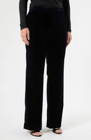 Marina Rinaldi Mitico Stretch Velvet Trousers - Midnight Blue