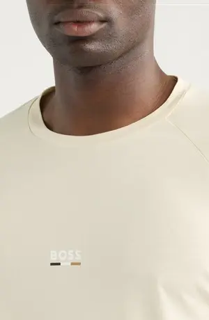 BOSS Slim Fit Solid Cotton T-shirt - Open White