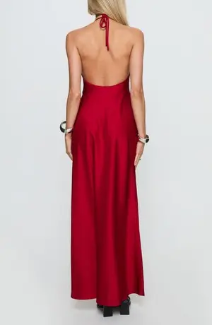 Princess Polly Costella Halter Satin Maxi Dress