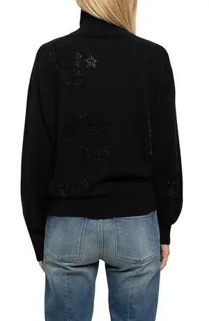 Zadig&Voltaire Souly Cashmere Turtleneck Sweater With Embellishments