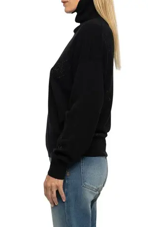 Zadig&Voltaire Souly Cashmere Turtleneck Sweater With Embellishments