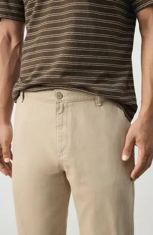 Mango Relaxed Fit Cotton & Linen Jeans - Beige