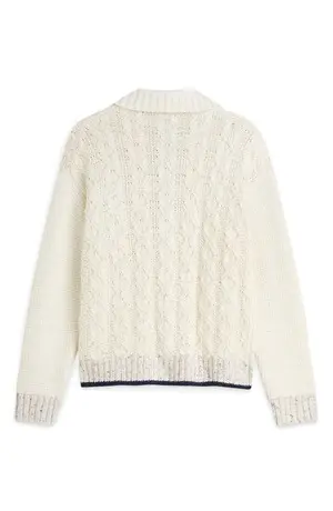Scotch & Soda Relaxed Fit Multi-yarn Cardigan With Spread Collar