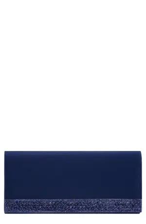 Nina Aurella Crystal Trim Clutch - Navy
