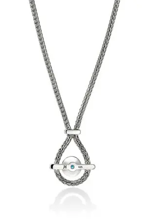 John Hardy Sterling Swiss Blue Topaz Icon Necklace