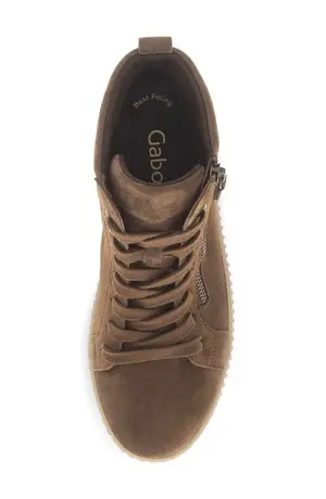 Gabor Sandra High Top Sneakers With Platform Sole And Side Zip Closure - Reh