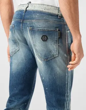 Philipp Plein Super Straight Cut Paisley Bandana Jeans