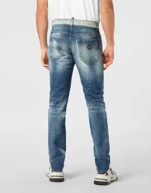 Philipp Plein Super Straight Cut Paisley Bandana Jeans