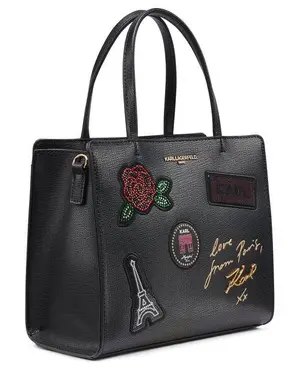 Karl Lagerfeld Paris Maybelle Satchel - Black/gold