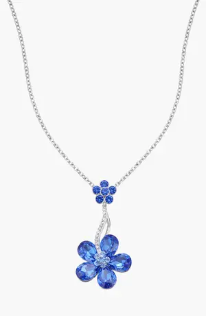 MODENAIRE Crystal Daisy Flower Pendant Necklace