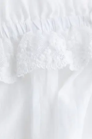 H&M Ruffled Embroidered V-neck Blouse