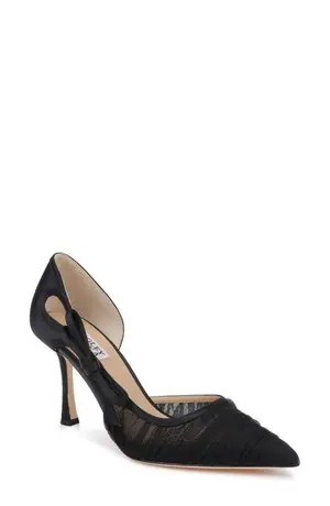 Badgley Mischka Rayna Mesh D'orsay Pumps - Blacksatin