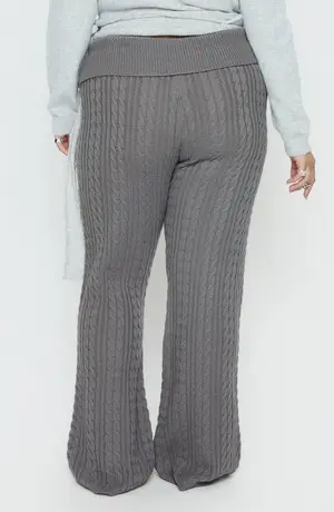 Princess Polly Baleigh Cable Stitch Foldover Flare Pants