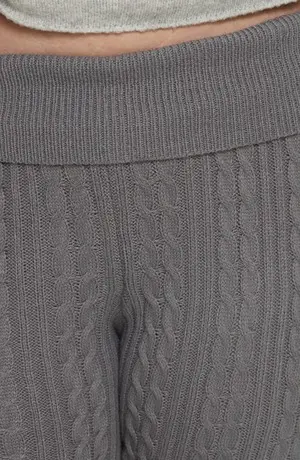 Princess Polly Baleigh Cable Stitch Foldover Flare Pants