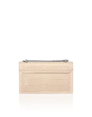 Philipp Plein Croco Printed Leather Mini Bag - Beige