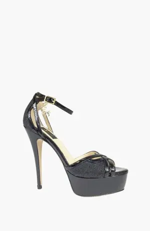 CAVALINHO Shimmering Platform Stiletto Sandals With Adjustable Ankle Buckle