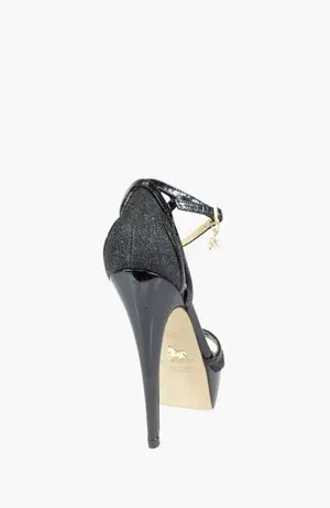 CAVALINHO Shimmering Platform Stiletto Sandals With Adjustable Ankle Buckle