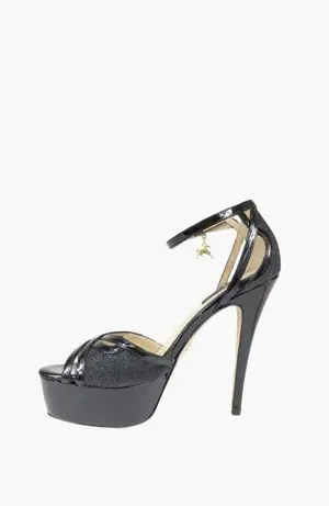 CAVALINHO Shimmering Platform Stiletto Sandals With Adjustable Ankle Buckle