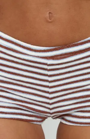 Princess Polly Terry Stripe Low Rise Shorts
