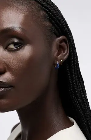 ANA LUISA Dakota Mini Enamel Huggie Hoop Earrings