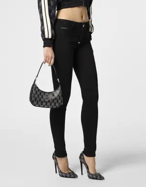 Philipp Plein Shoulder Bag Monogram Strass - Black
