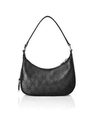 Philipp Plein Shoulder Bag Monogram Strass - Black/black