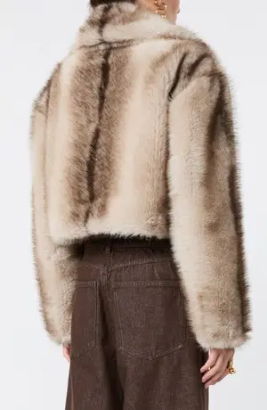 Sportmax Quantum Cropped Faux Fur Jacket