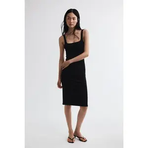 H&M Viscose Bodycon Dress - Black