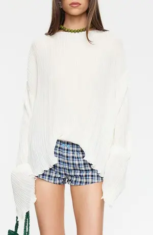 Lioness Pleated Bell Sleeve Top - Ivory