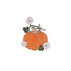 HALLMARK Glitter Enamel Pumpkin Statement Pin - Orange