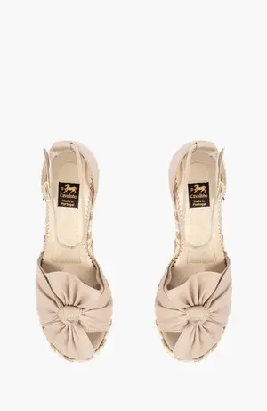 CAVALINHO Golden Breeze Wedge Sandals With Bow Detailing - Beige
