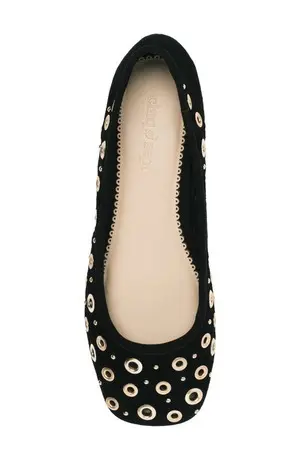 Cinq À Sept Ivy Mixed Hardware Ballet Flat