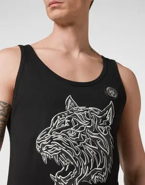 PLEIN SPORT Tank Top Tiger - Black/black